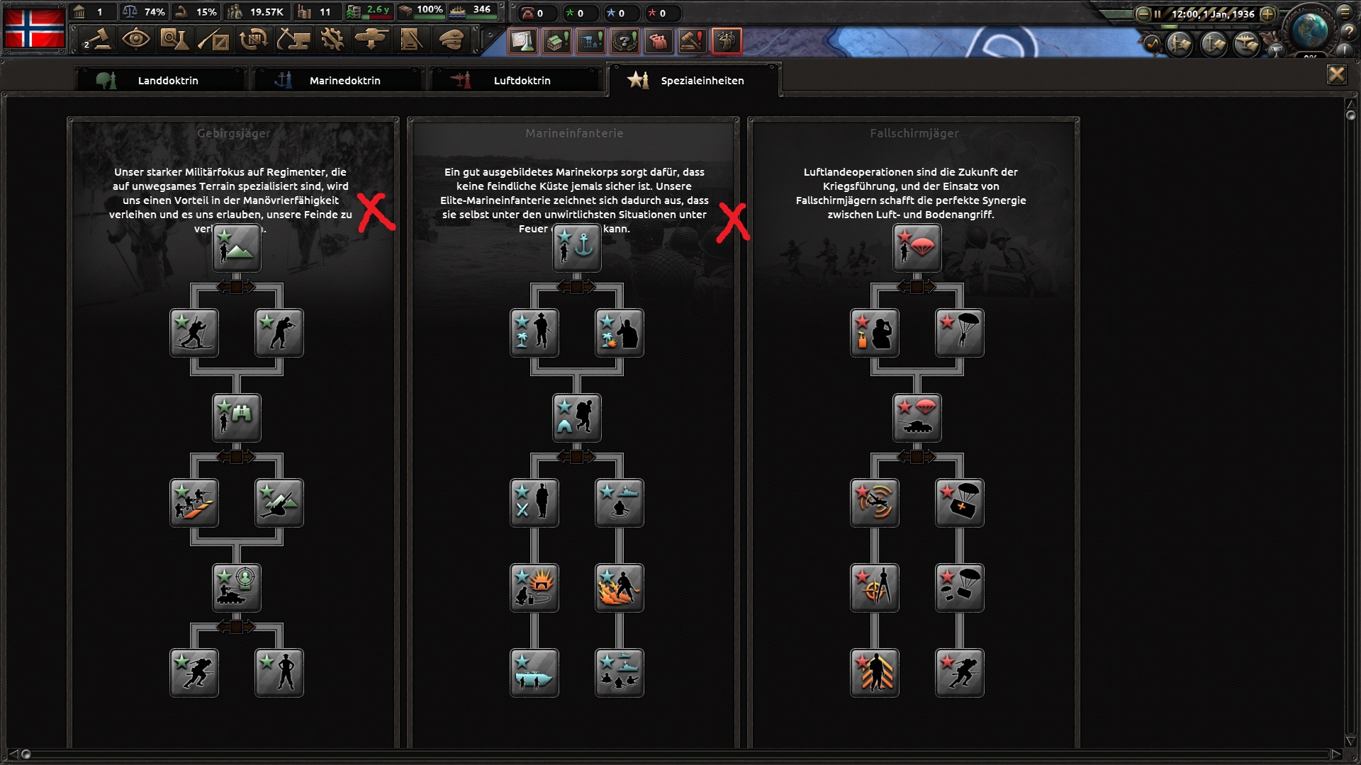 GER language: Introductionary text in Special Forces Doctrine tab overlapping with 1st row of ...