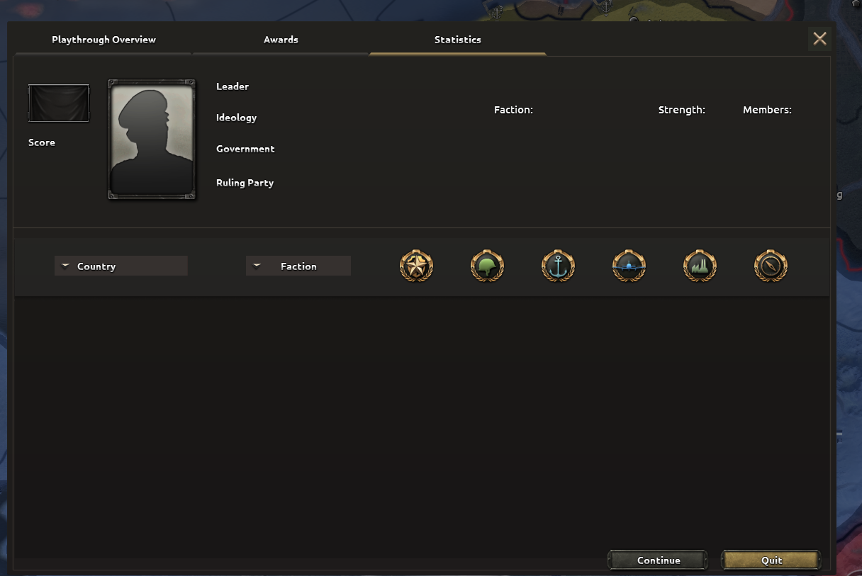 Confirmed - Playthrough overview: Statistics screen empty WAD? | Paradox Interactive Forums