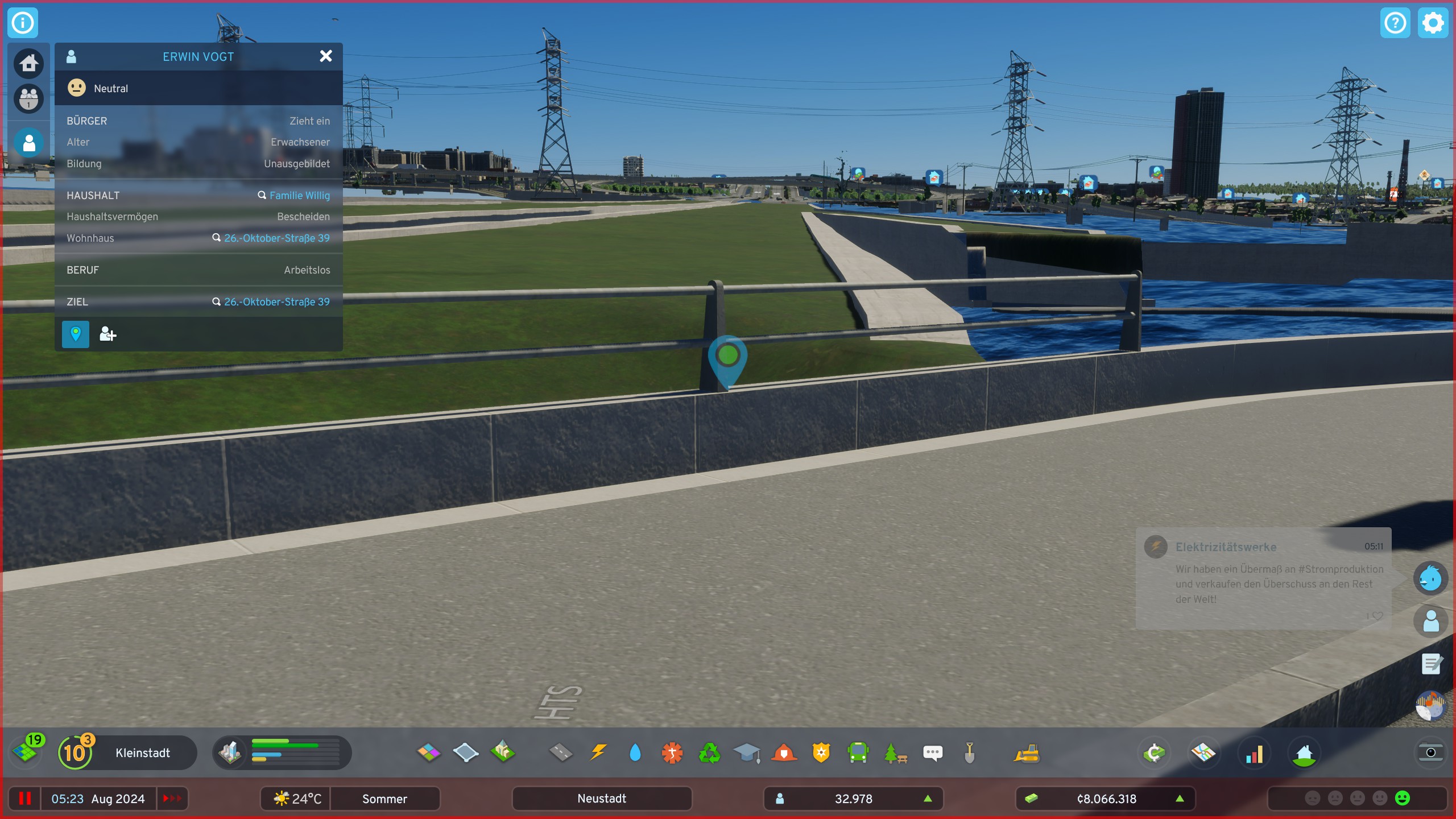 Lowered motorway has grass cover instead of open cover at certain ...