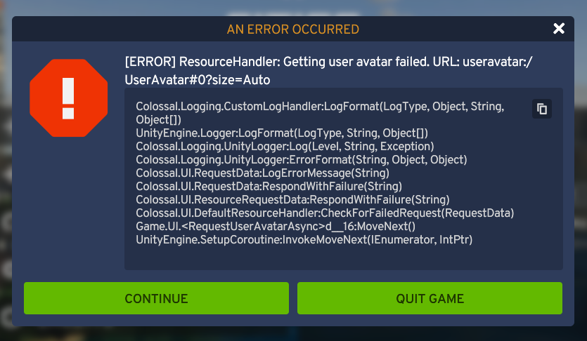 Needs Info - An error code appears whenever I start the game. It says [ERROR] ResourceHandler ...