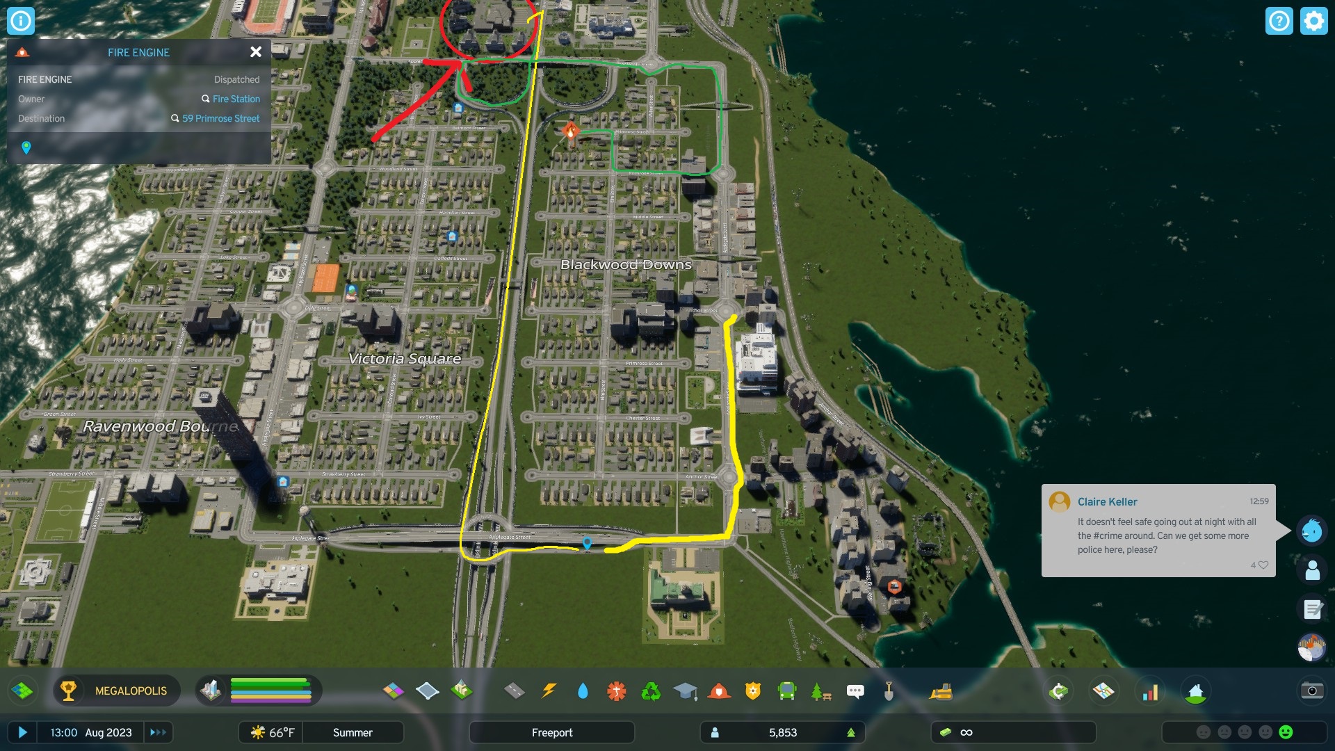 Odd fire engine pathfinding, and fire engines despawn if taking "too ...