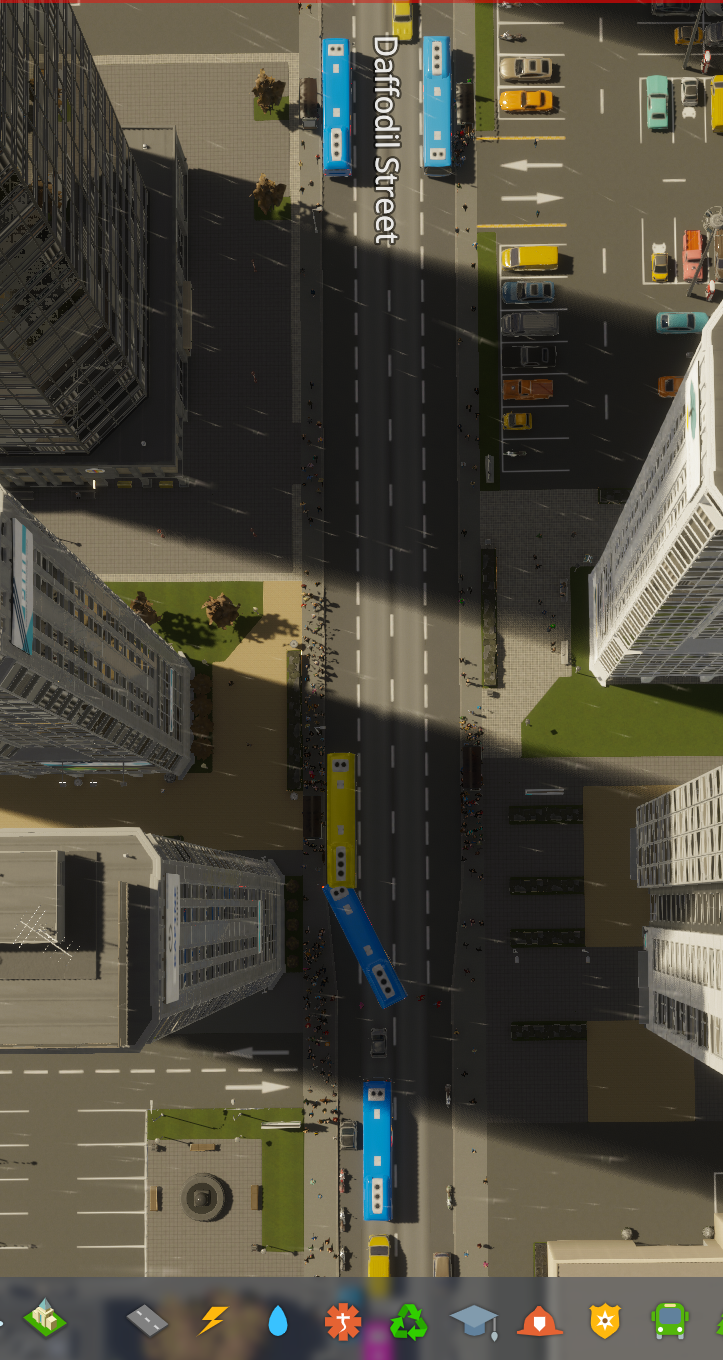 Needs Info - Two bus stops on the same road, busses enter bus lane at the start, not in their ...