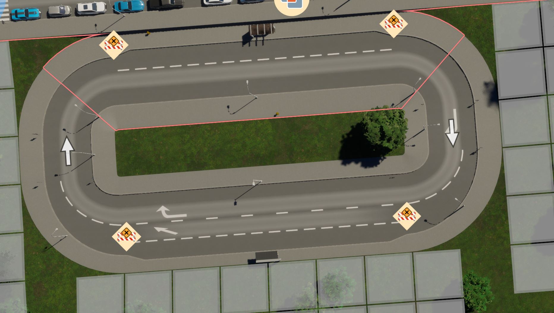 bus stop and taxi stand create dead end with no road connection on 1 ...