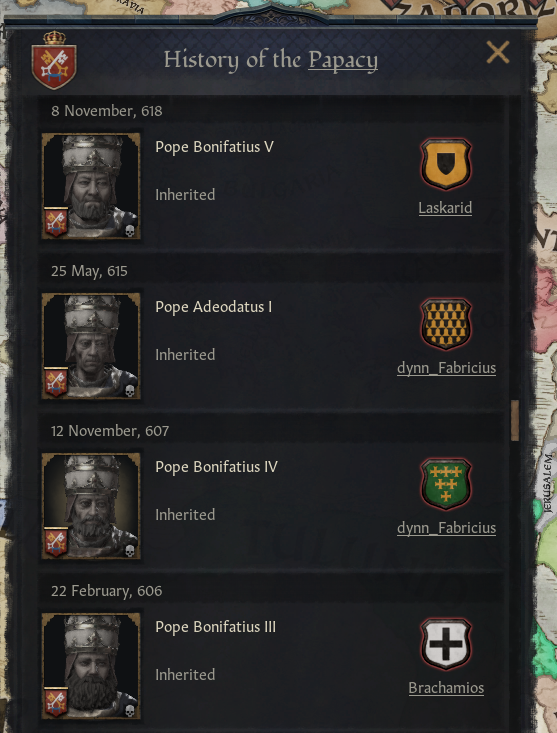 Confirmed - Localization error in the papal title history (Bonifacius IV) | Paradox Interactive ...