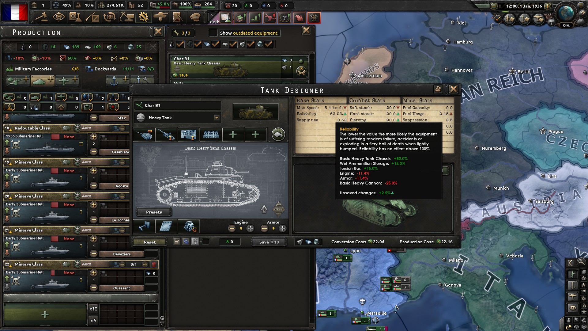 The reliability debuff in the engine and armour upgrades in the tank ...