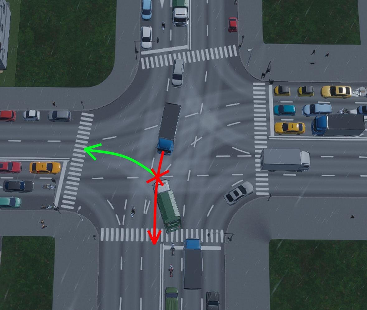 In Review - Left turning cars stopping in middle of intersection ...