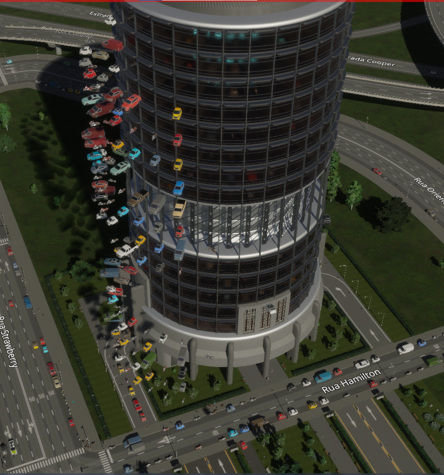 Duplicate - the automated parking building is causing all the cars to stay in place infinitely ...
