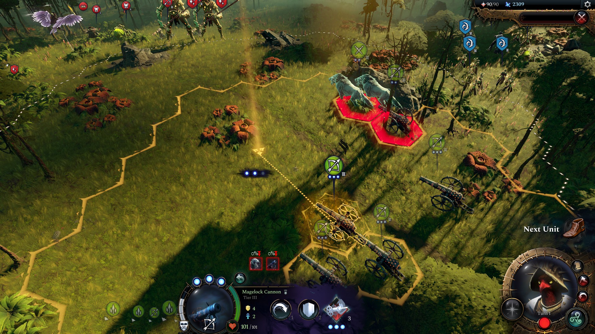 Confirmed - magelock cannons can't go on trees, bushes terrain nuless ...