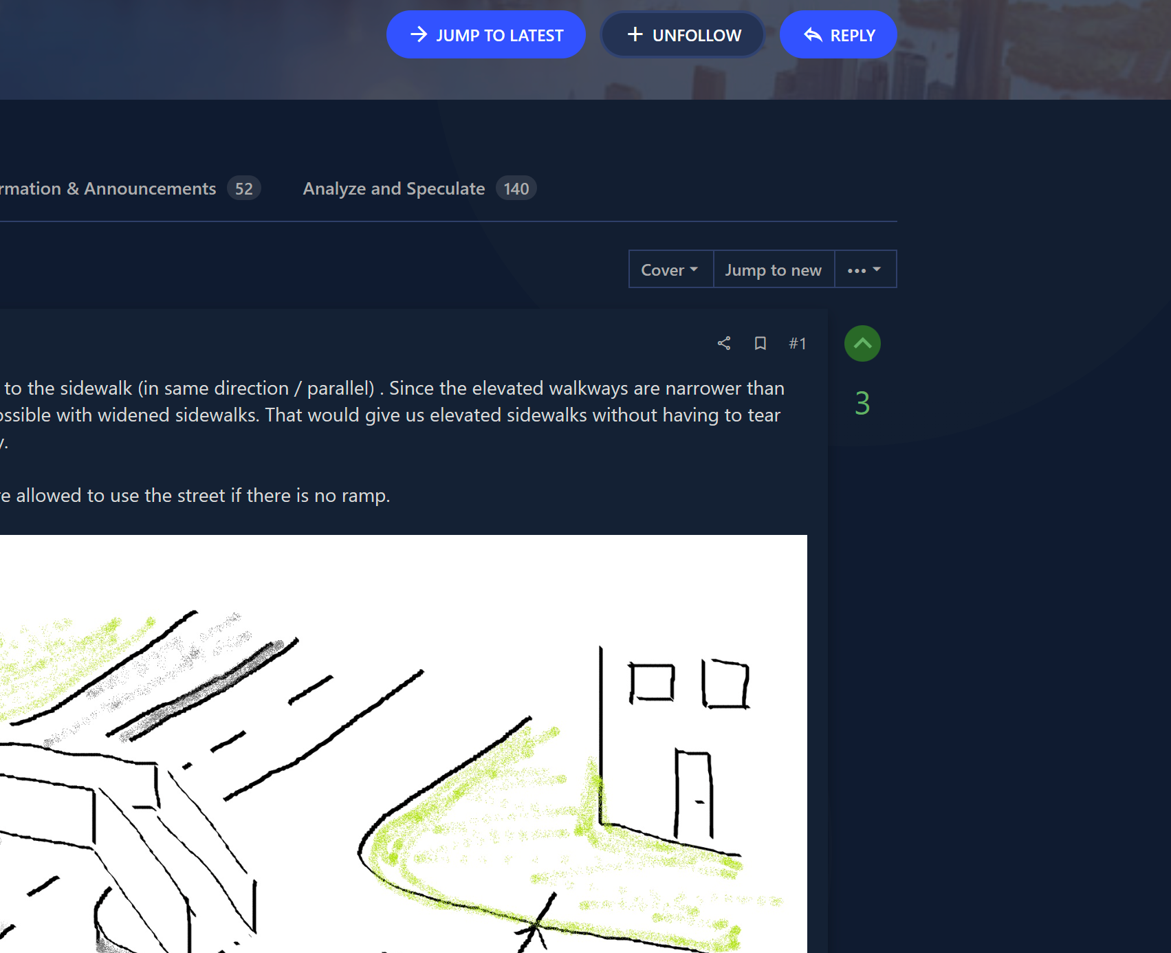 Connect "elevated walkways" and "footpath underpasses" directly to the sidewalk. | Paradox ...
