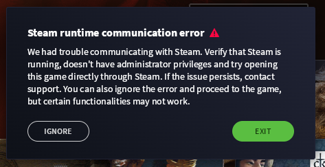 Launcher reports Steam Runtime communication error | Paradox Interactive Forums