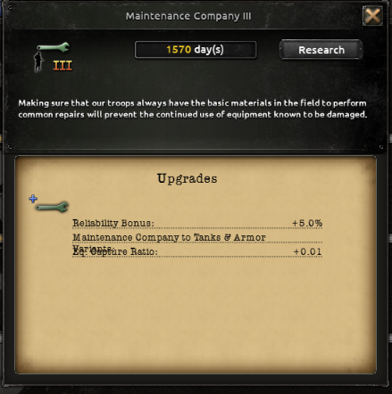 Can't read modifiers of Maintenance Company III in tech tree | Paradox Interactive Forums