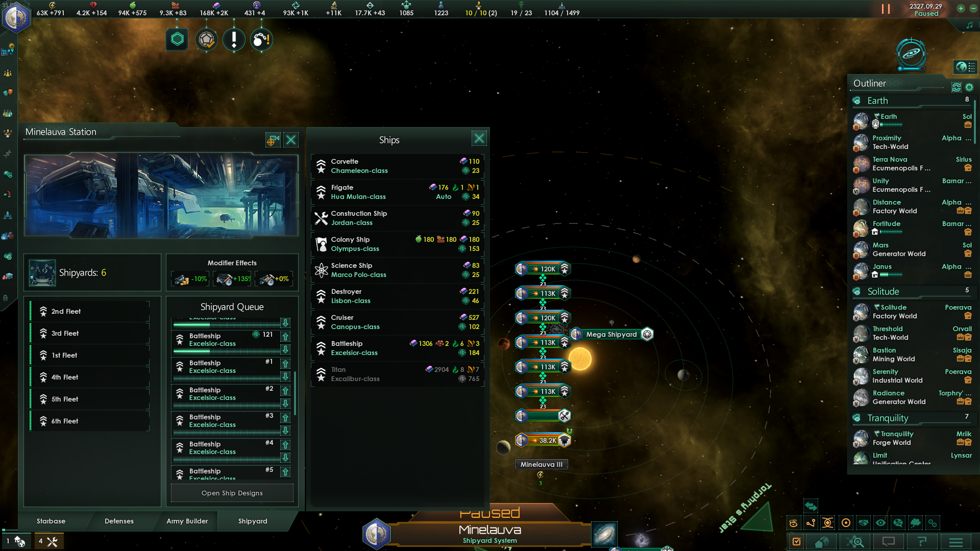 Why does the game place my entire build order in my starbase when my mega shipyard has plenty of ...