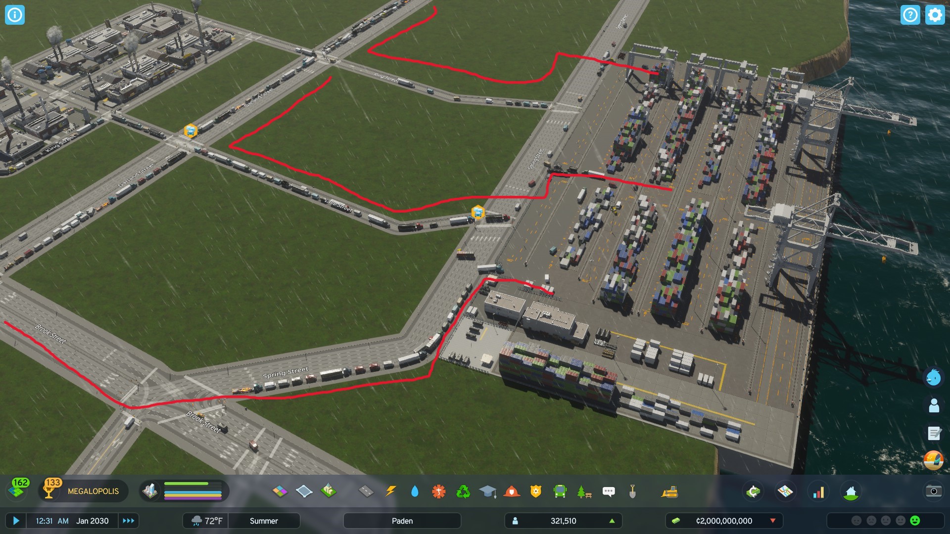 Cargo Harbor - vehicles only using 1 entrance causing traffic jam ...