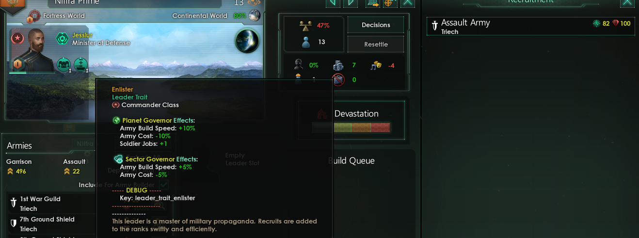 Confirmed - Stellaris - Enlister trait does not apply cost reduction for recruitment of ...