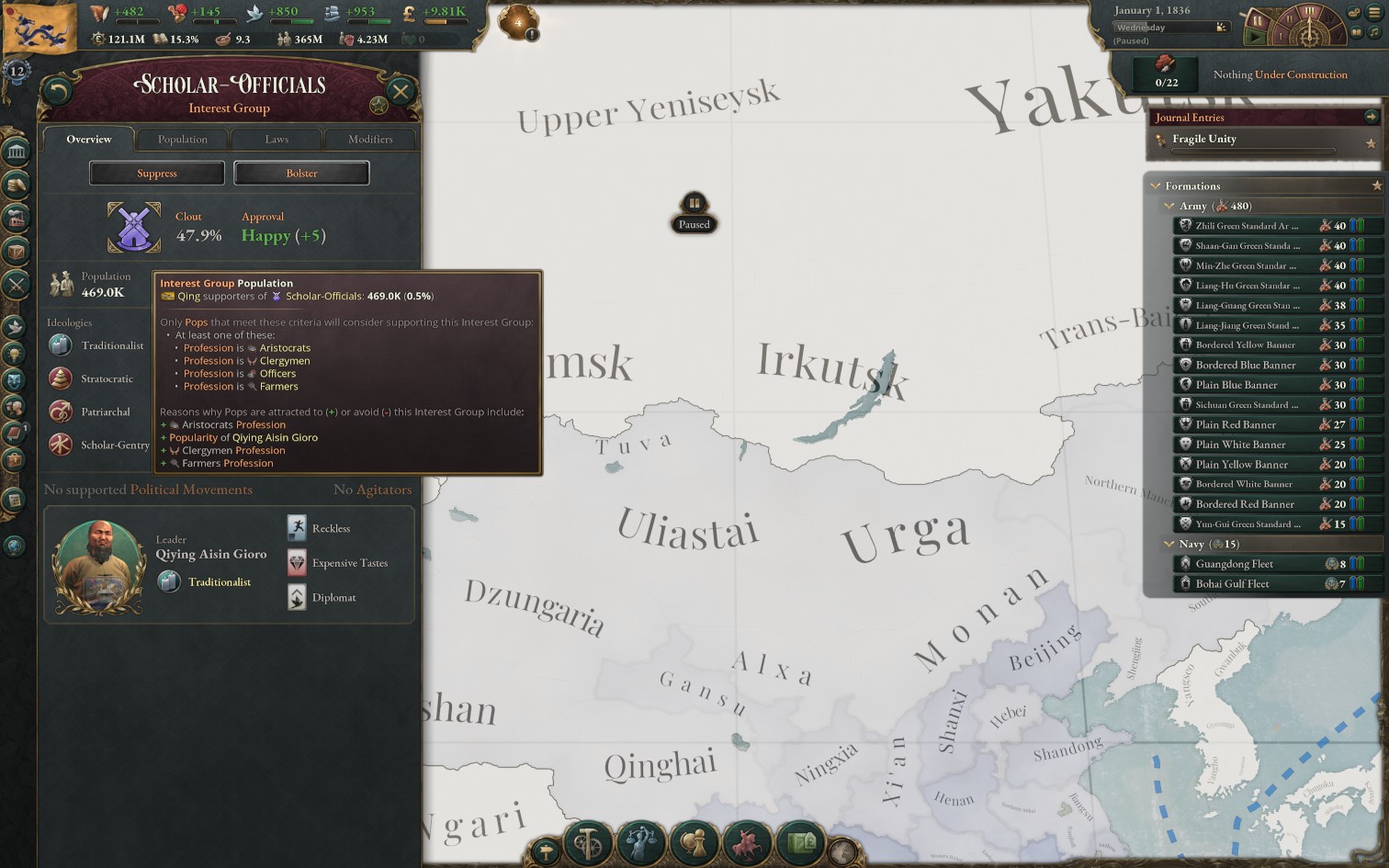 Put bureaucrats into the landowners interest group, especially for China | Paradox Interactive ...