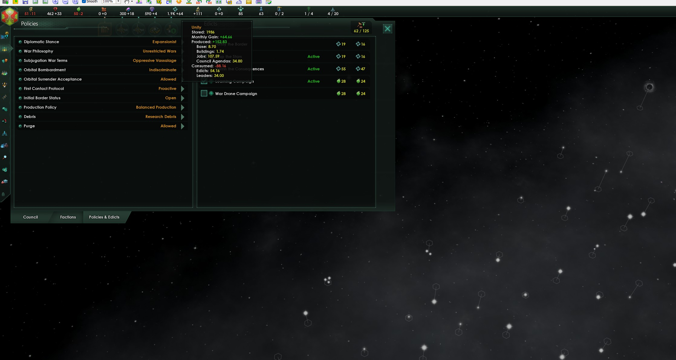 Probably being a dummy somehow, but why are my edicts using both edict fund and unity? | Paradox ...