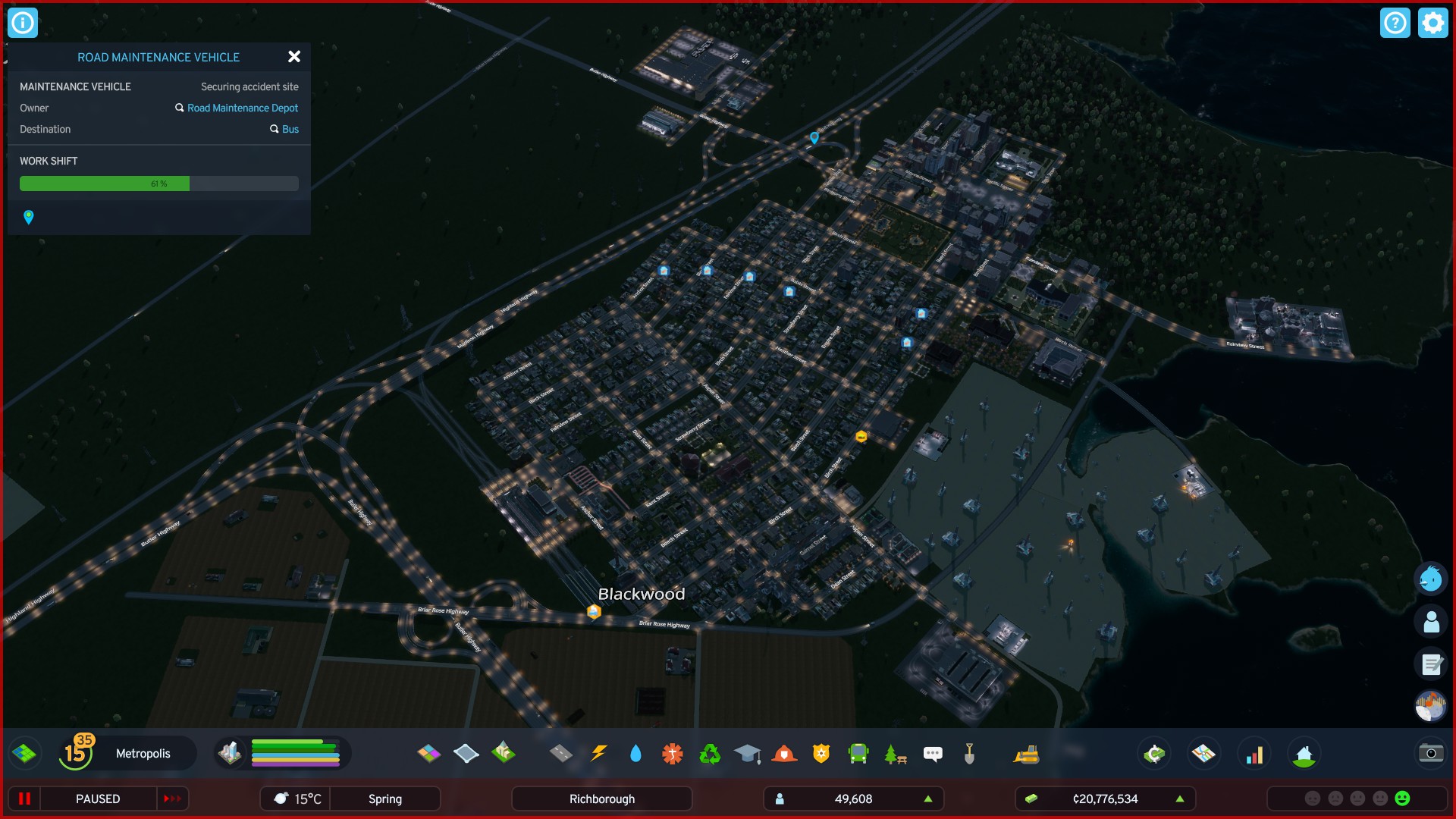 Distant road maintenance vehicles dispatched to accident instead of trucks that are adjacent to ...