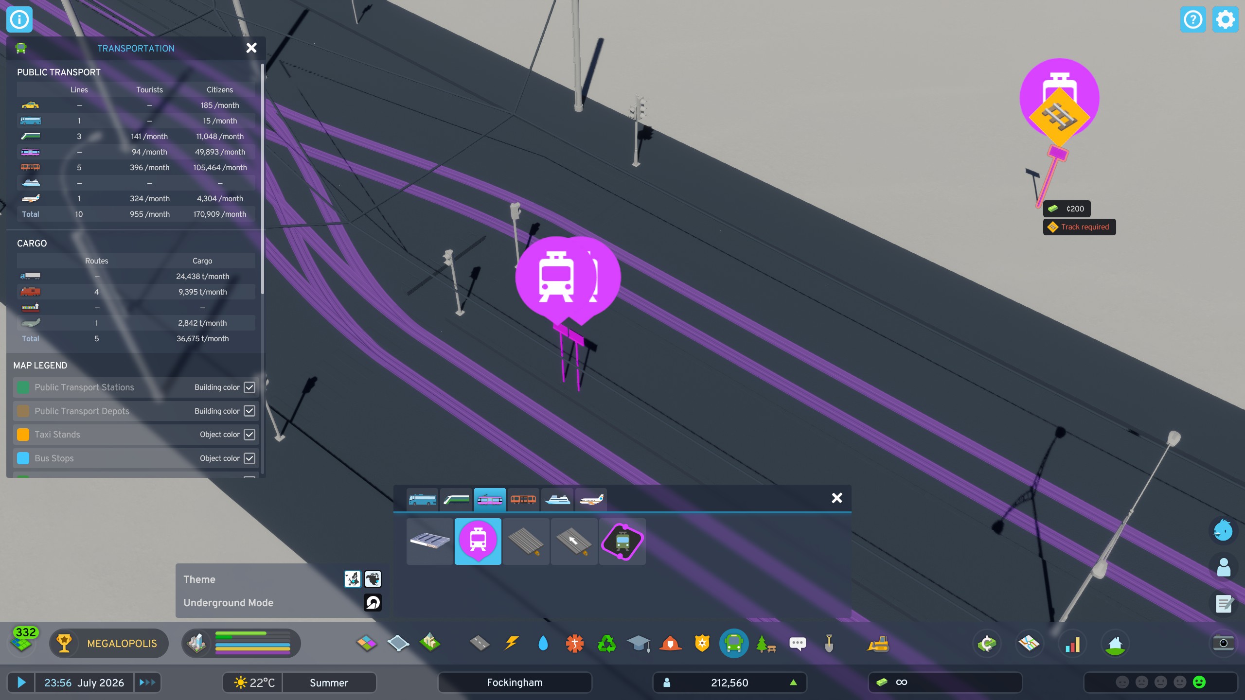 Tram tracks with a station in both direction creates two stations in ...