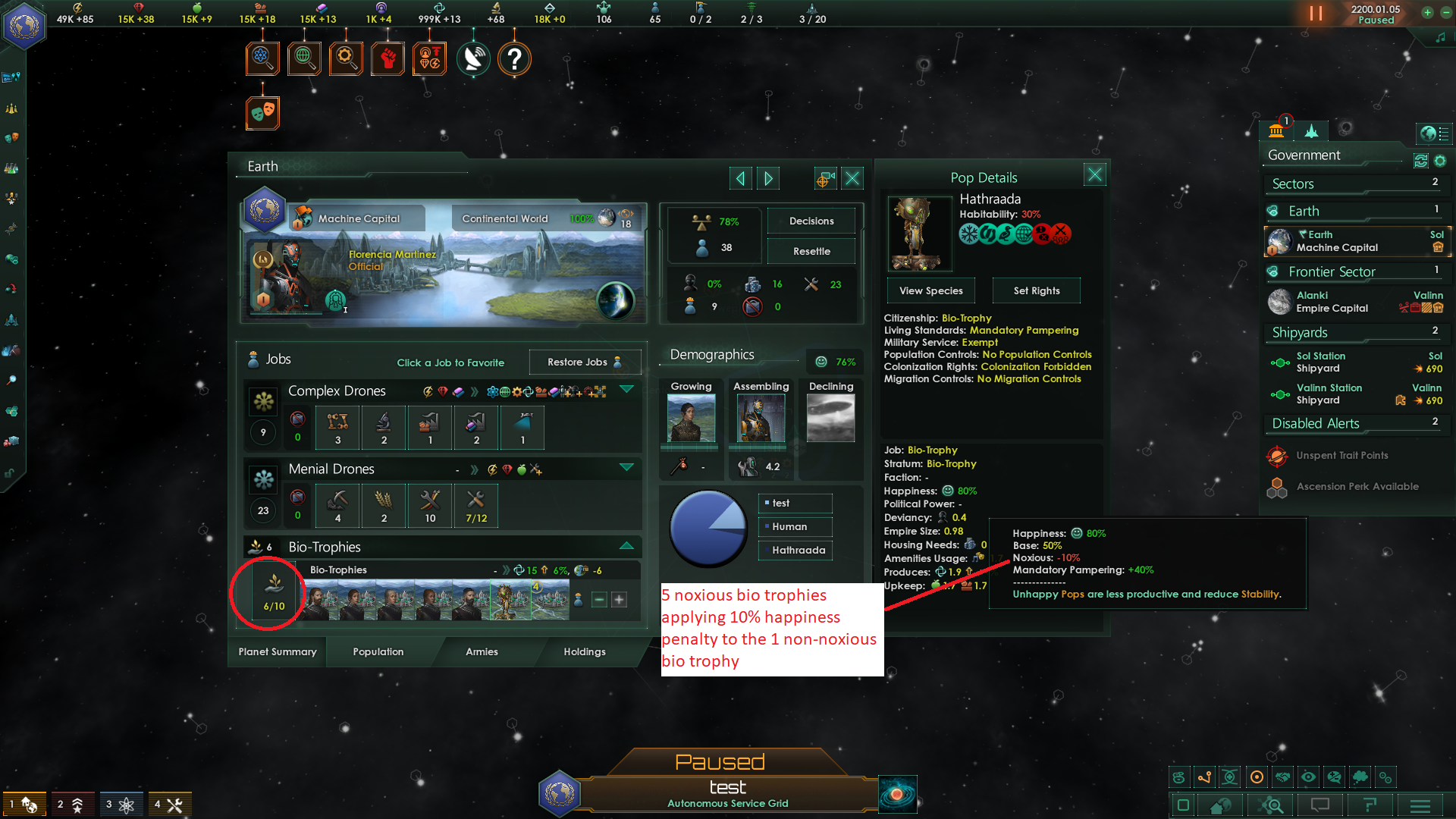 Stellaris - 3.10.4 [e9b6] : Bio trophies receive the happiness effects ...