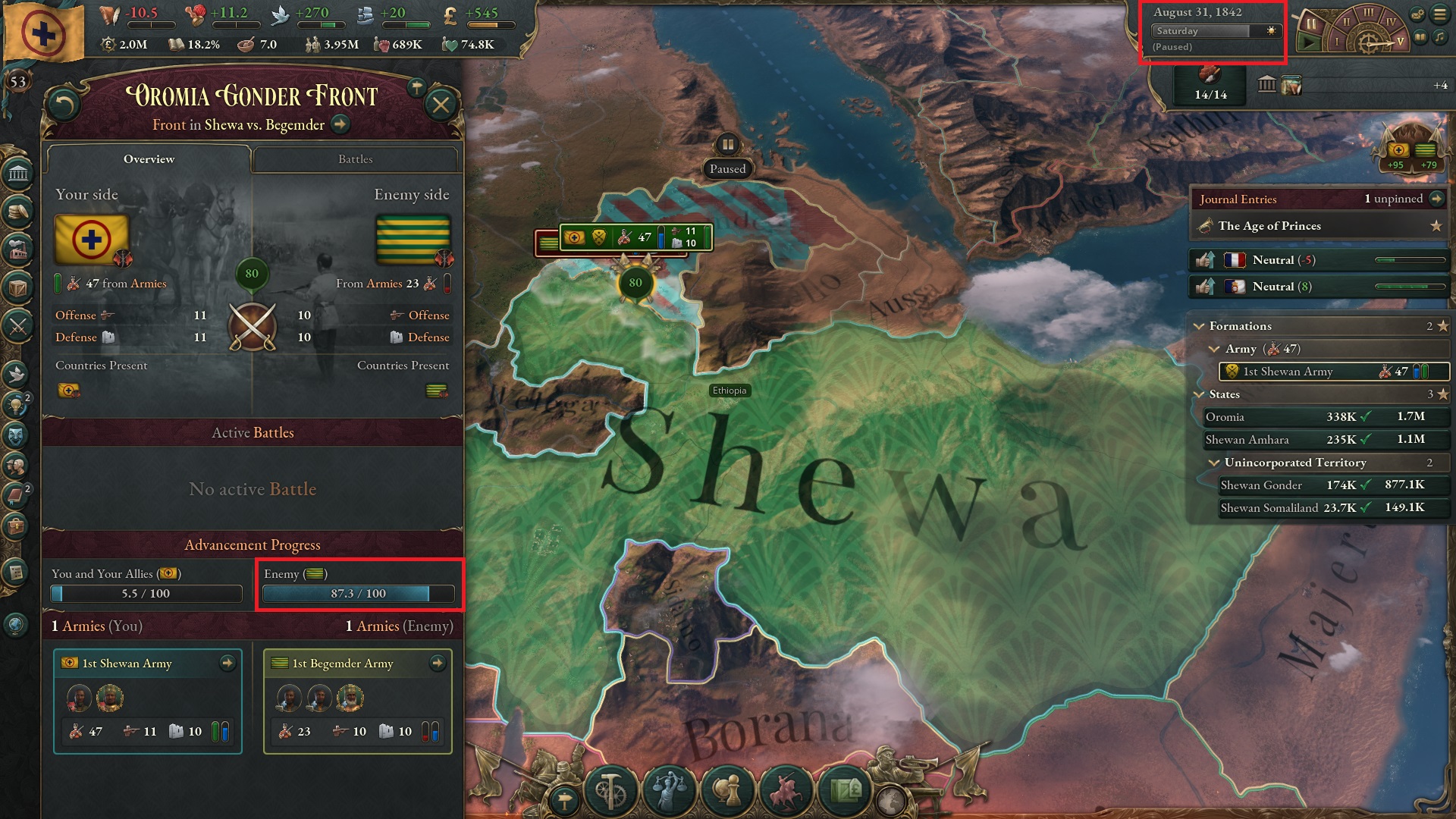 Confirmed - Display bug - front advancement progress bar | Paradox Interactive Forums