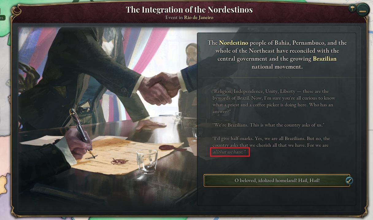 Confirmed - Wrong event text - The Integration of the Nordestinos | Paradox Interactive Forums