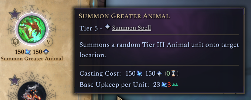 Confirmed - Summon Greater Animal Tooltip Incorrect | Paradox Interactive Forums