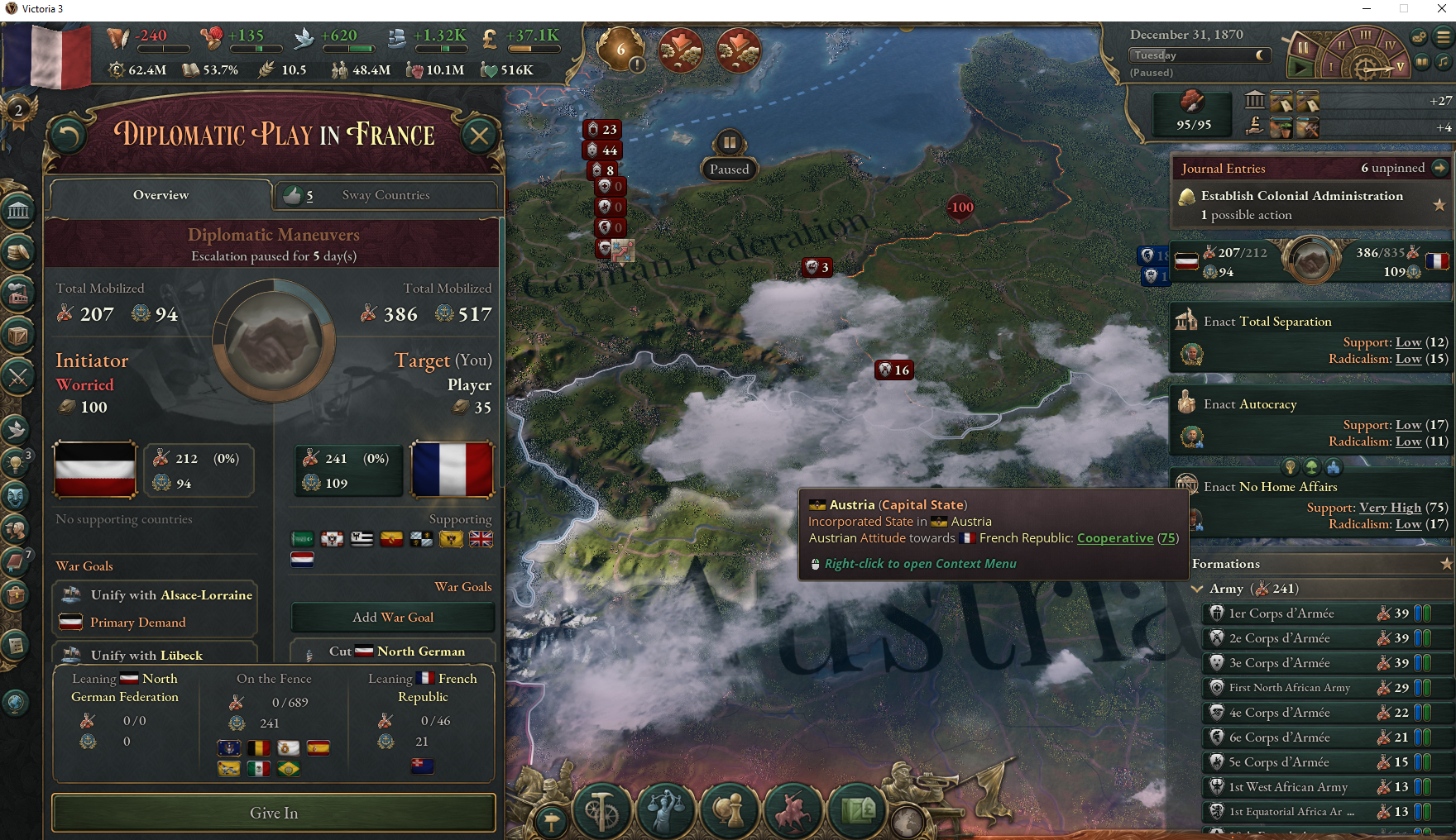 Prussia being cut down to size should not be able to form North German ...