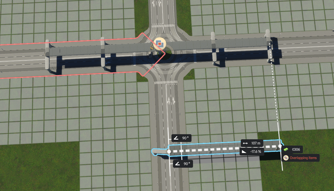 Weird snapping preventing building a pedestrian bridge over a road ...