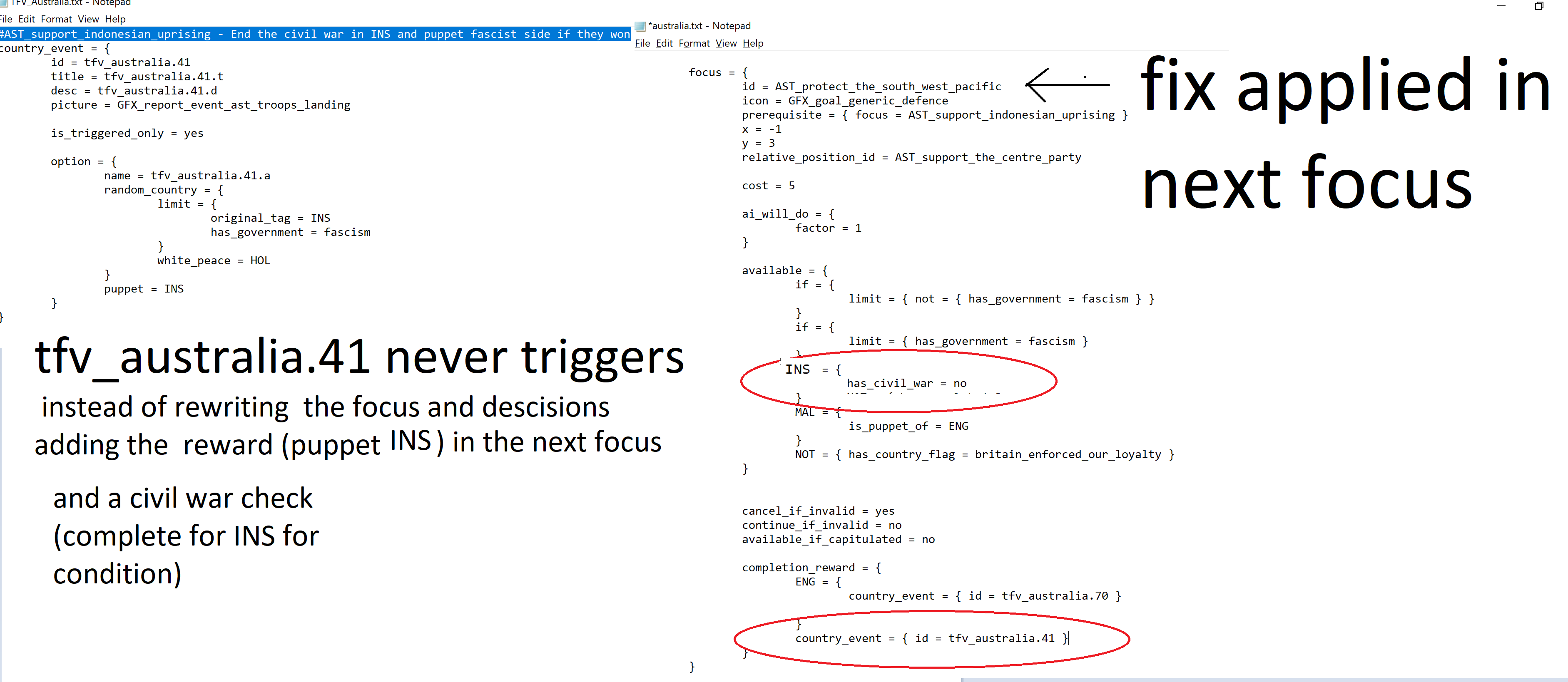 Australia bugs and solution provided re:tfv_australia.41 | Paradox Interactive Forums