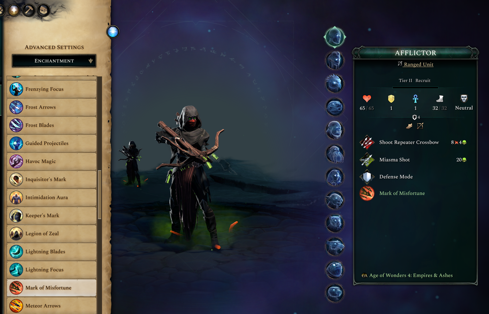 Confirmed - unit artificer - mark of misfortune enchantment visual bug ...