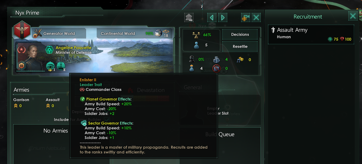 Confirmed - Stellaris - Enlister trait does not apply cost reduction for recruitment of ...