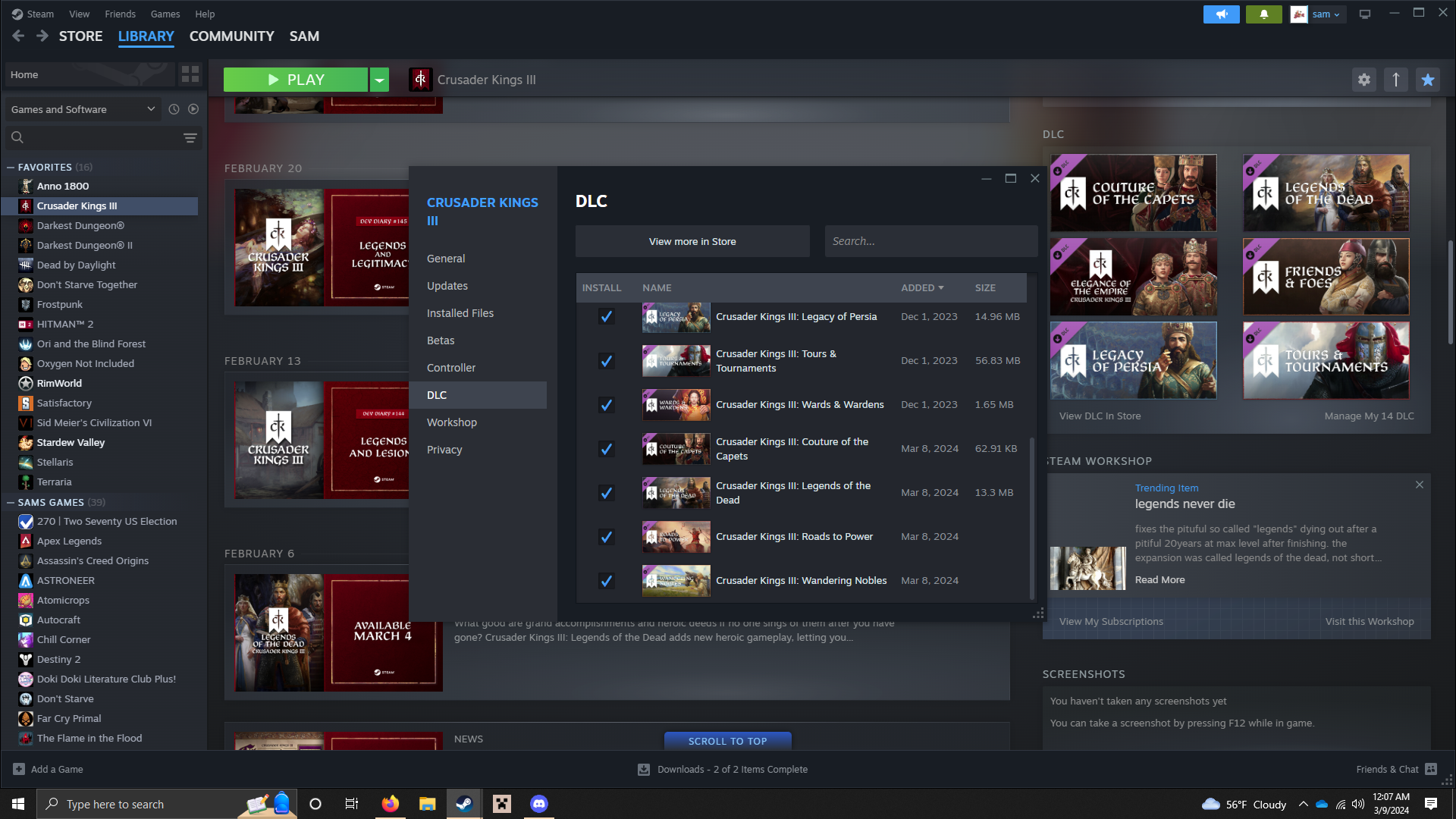 Crusader Kings 3 Legends of the Dead dlc not enabled in game | Paradox ...