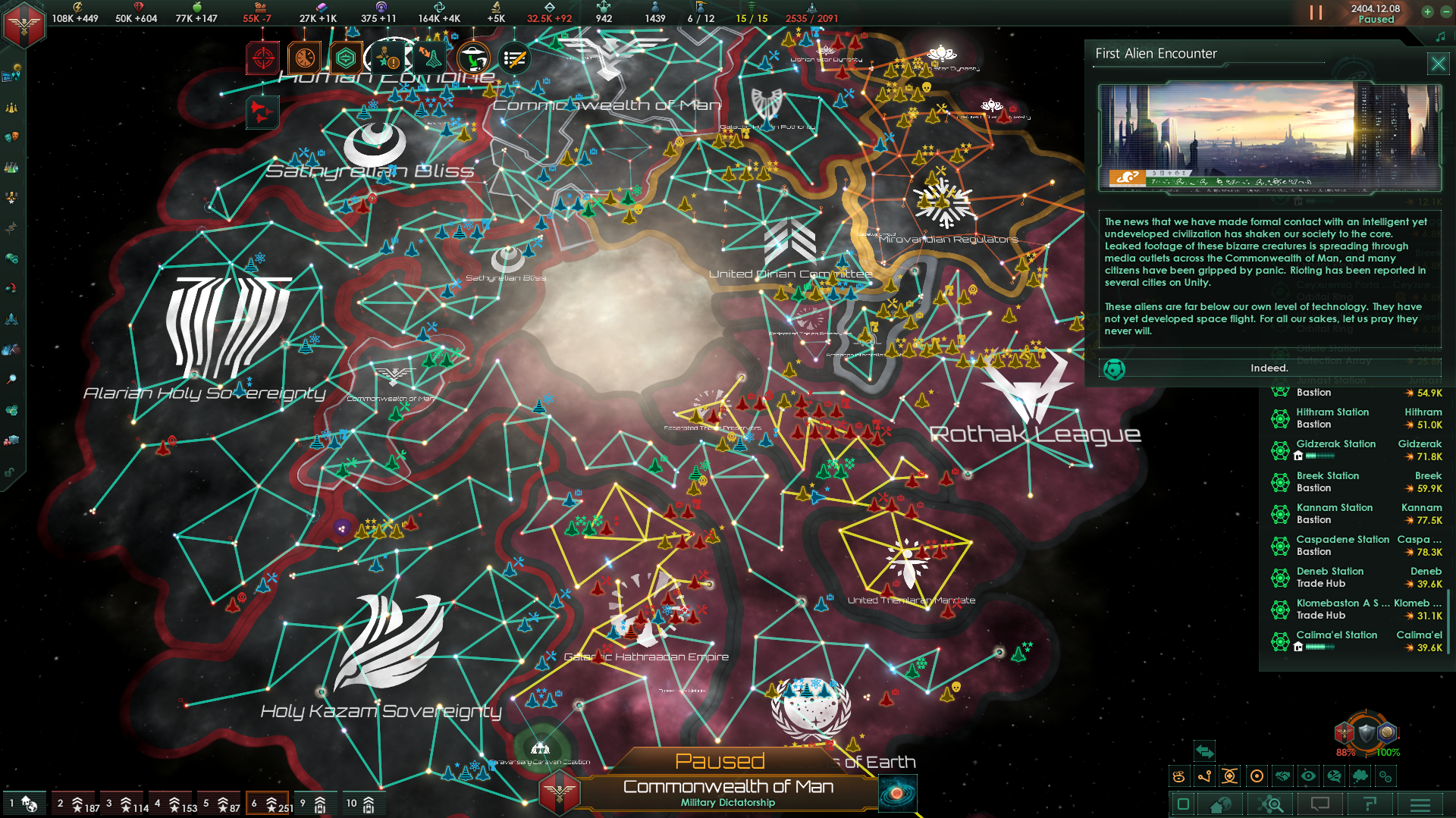Stellaris - [3.11.1] (0a36) First Alien Encounter report happens like it's first contact ...