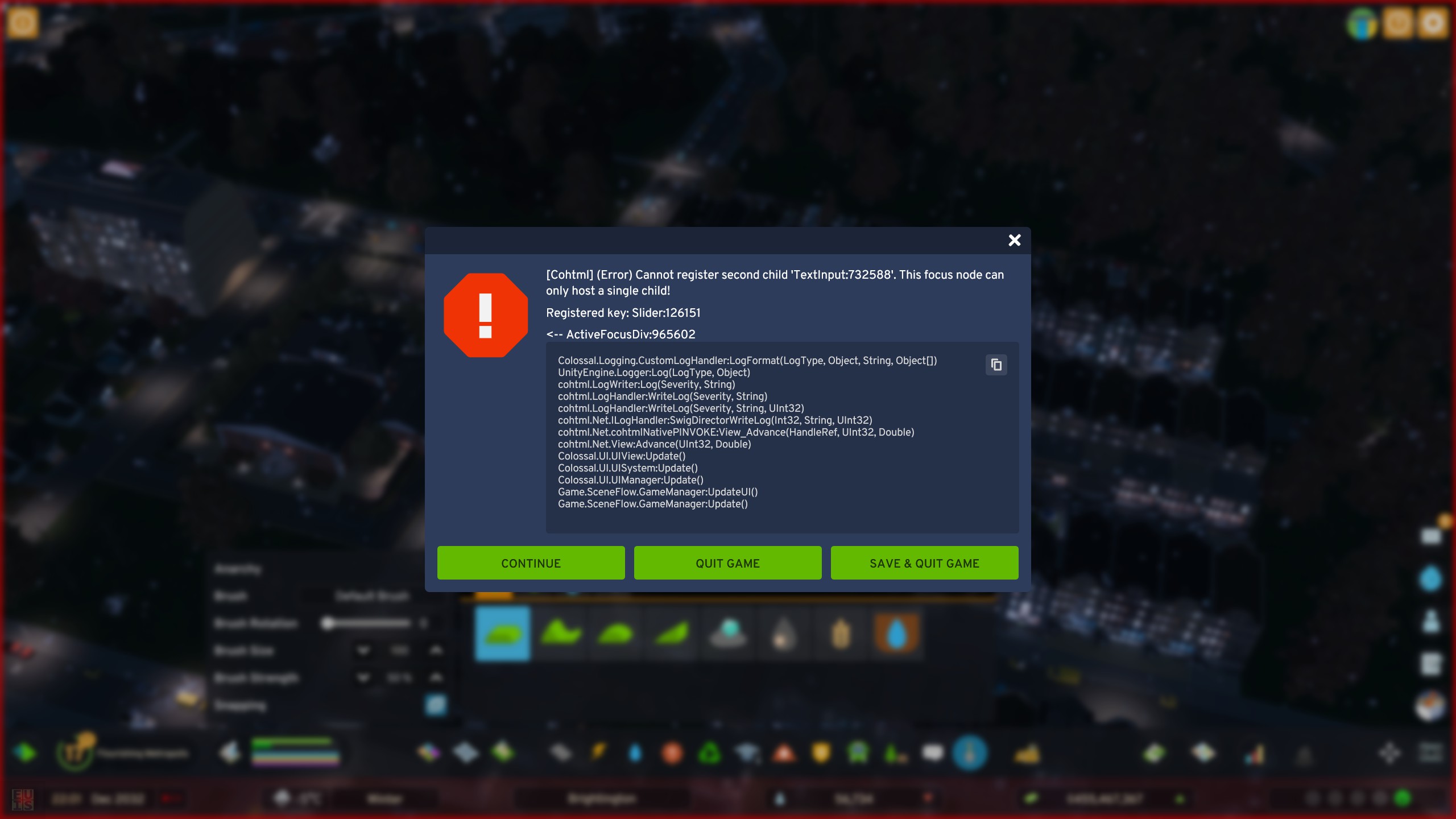 Error occured when trying to use landscape tool | Paradox Interactive Forums