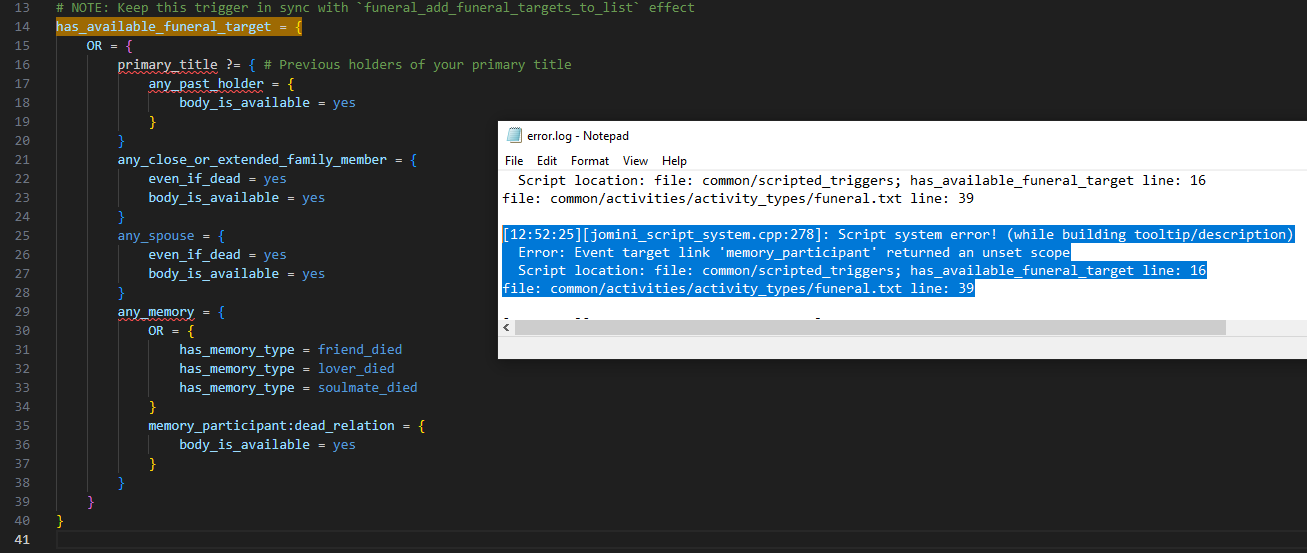 has_available_funeral_target lacks scoping | Paradox Interactive Forums