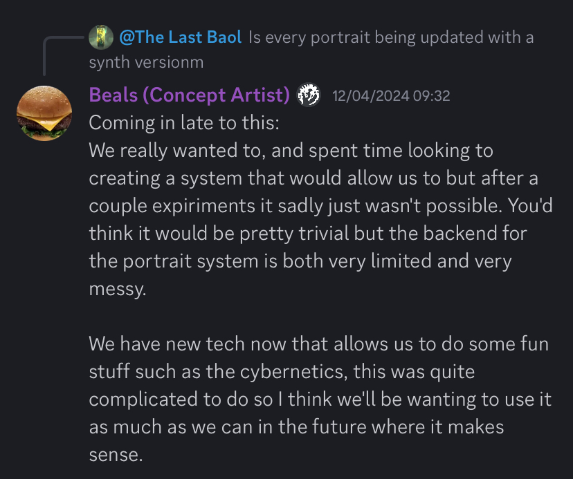 NEW CYBERNETIC AND SYNTHETIC REACTIVE PORTRAITS | Paradox Interactive Forums