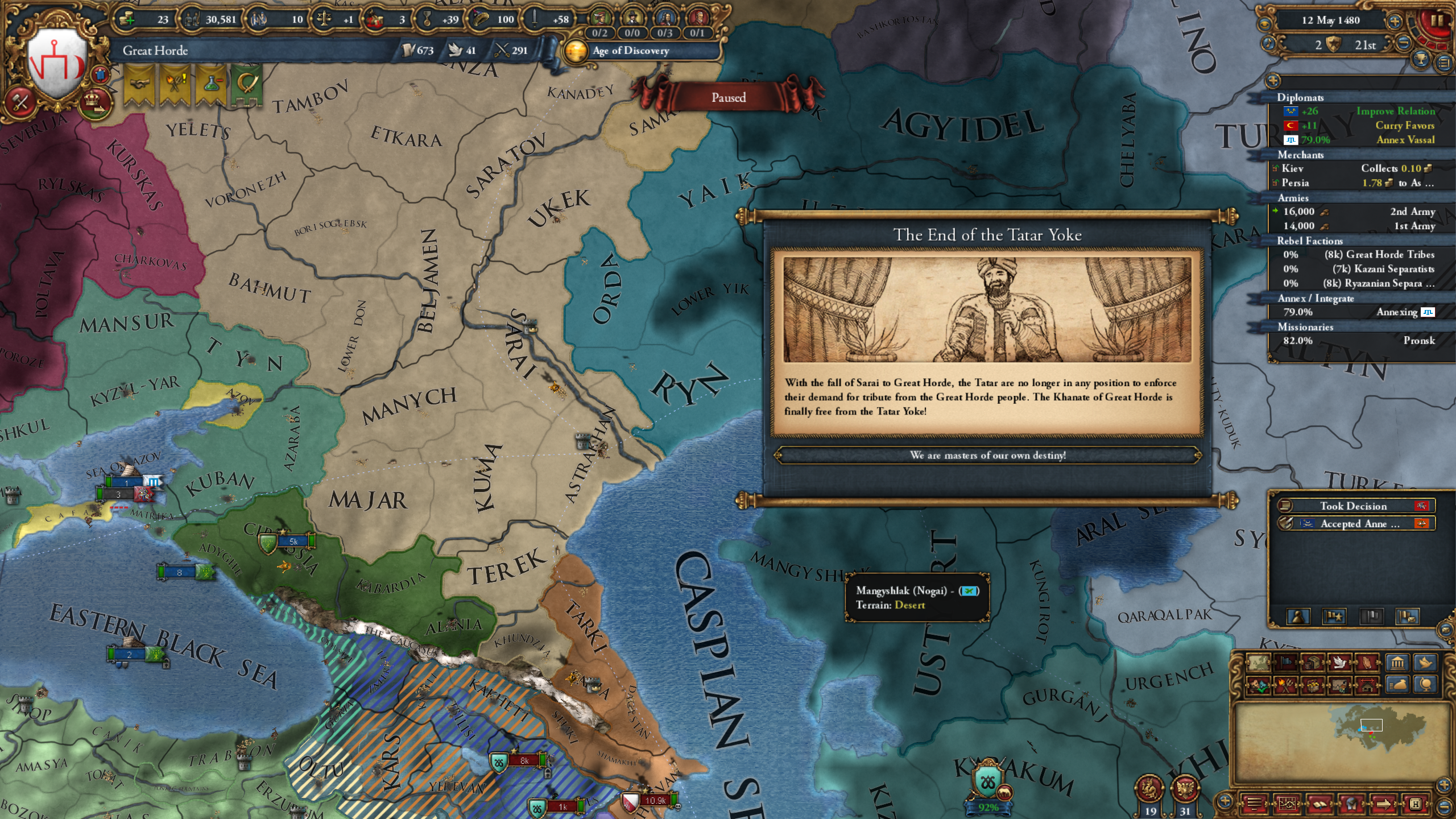 Confirmed - The tatar yoke ends for no reason as Great Horde | Paradox ...