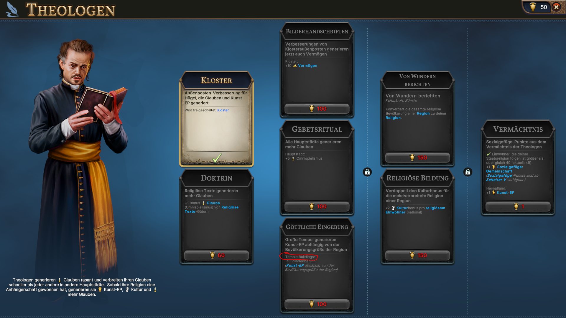 Fixed - [UI] [German] Untranslated text in national spirit "Theologen ...