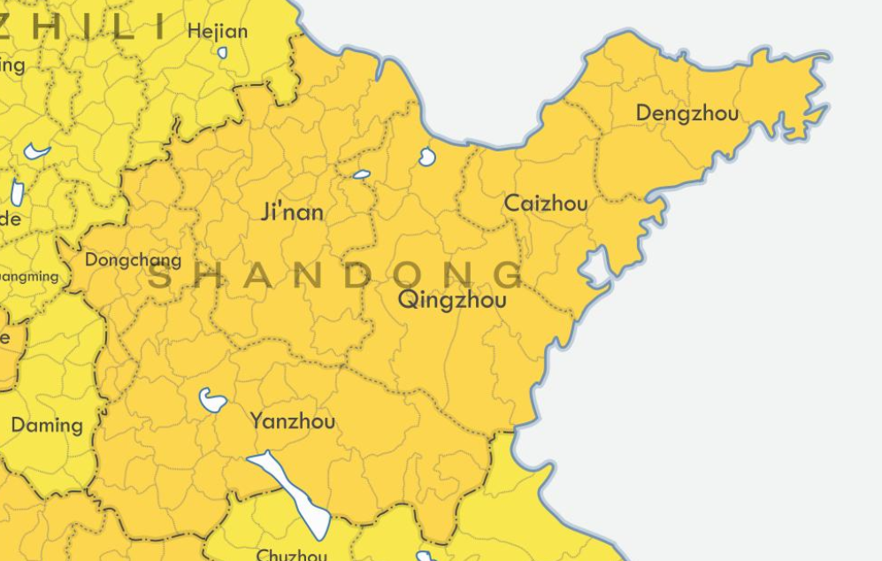 The Distribution and Change of The Administrative Divisions of Shandong ...