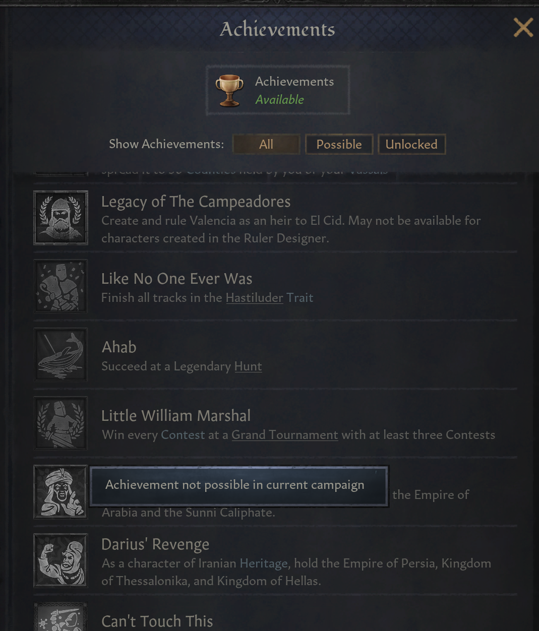 The Umayyad Strikes Back achievement not available | Paradox ...