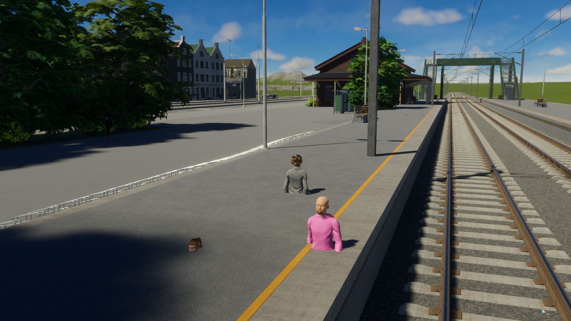 The new medium-sized Trainstation! sunken people in the platform ...