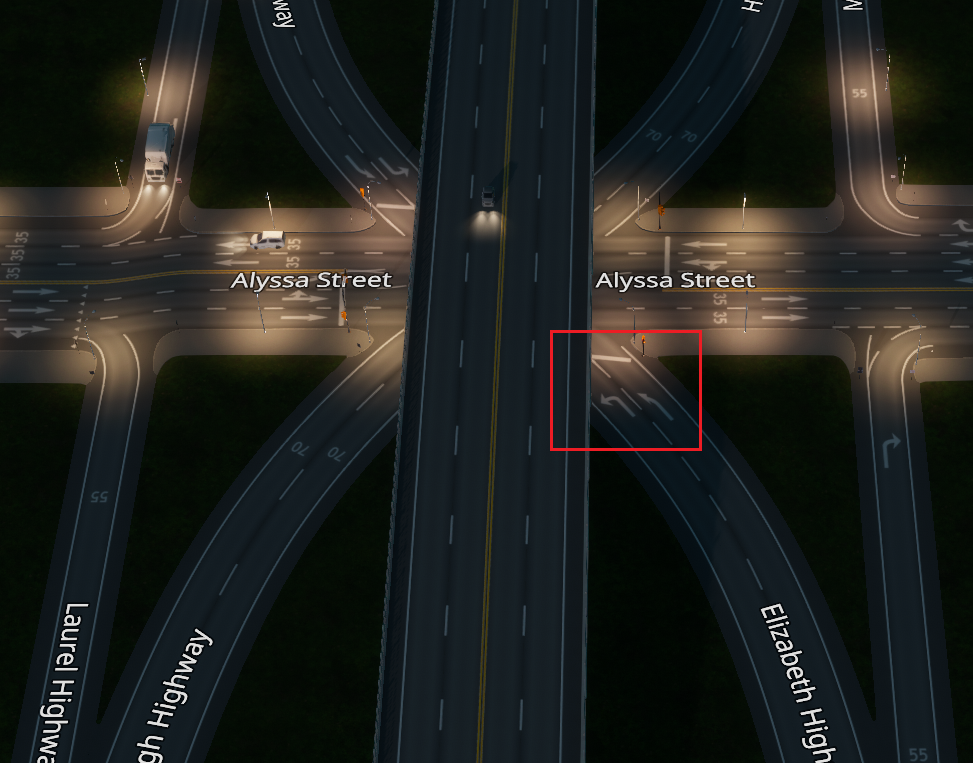 Traffic pathfinding bug - vanilla roundabout interchange, vehicles going straight are exiting to ...