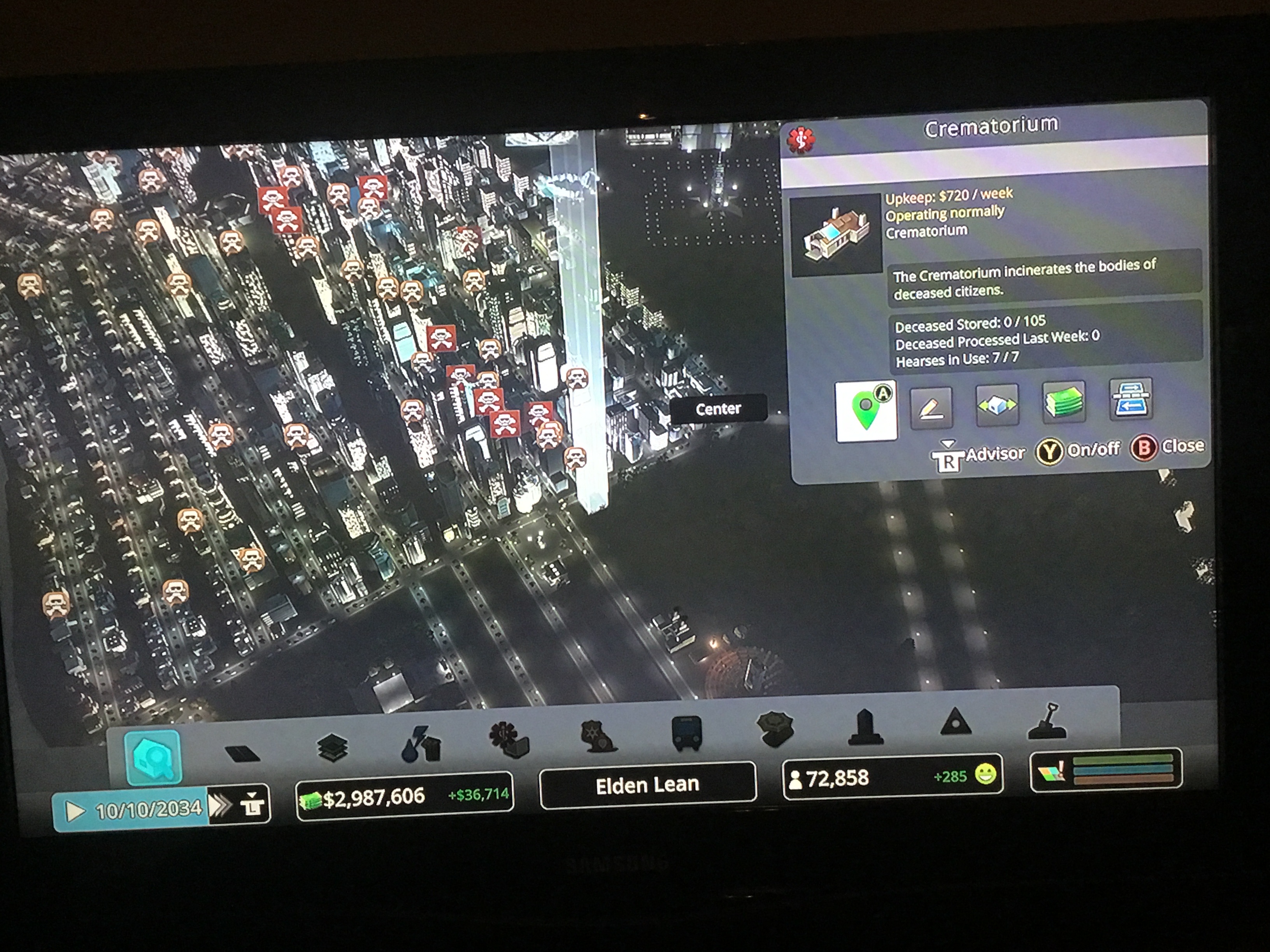 When playing city skylines, randomly all my crematoriums and cemeteries stopped working outright ...