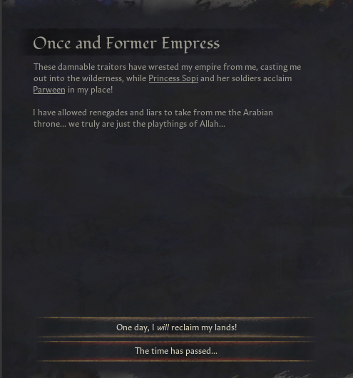 Can't play as your heir after being deposed, if they aren't landed ...