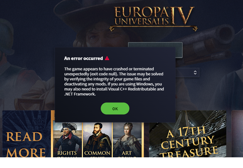 Error message when trying to launch EUIV | Paradox Interactive Forums