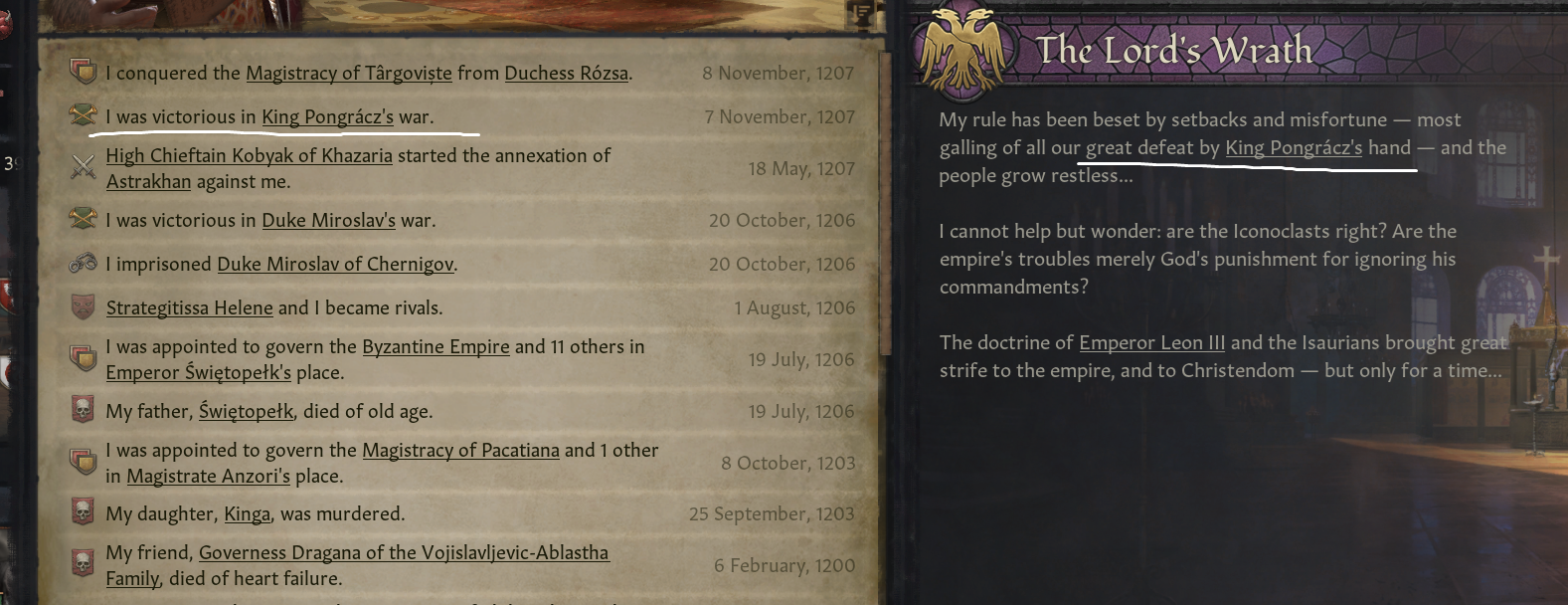 Lord's wrath event bugged interpretation of character memories ...