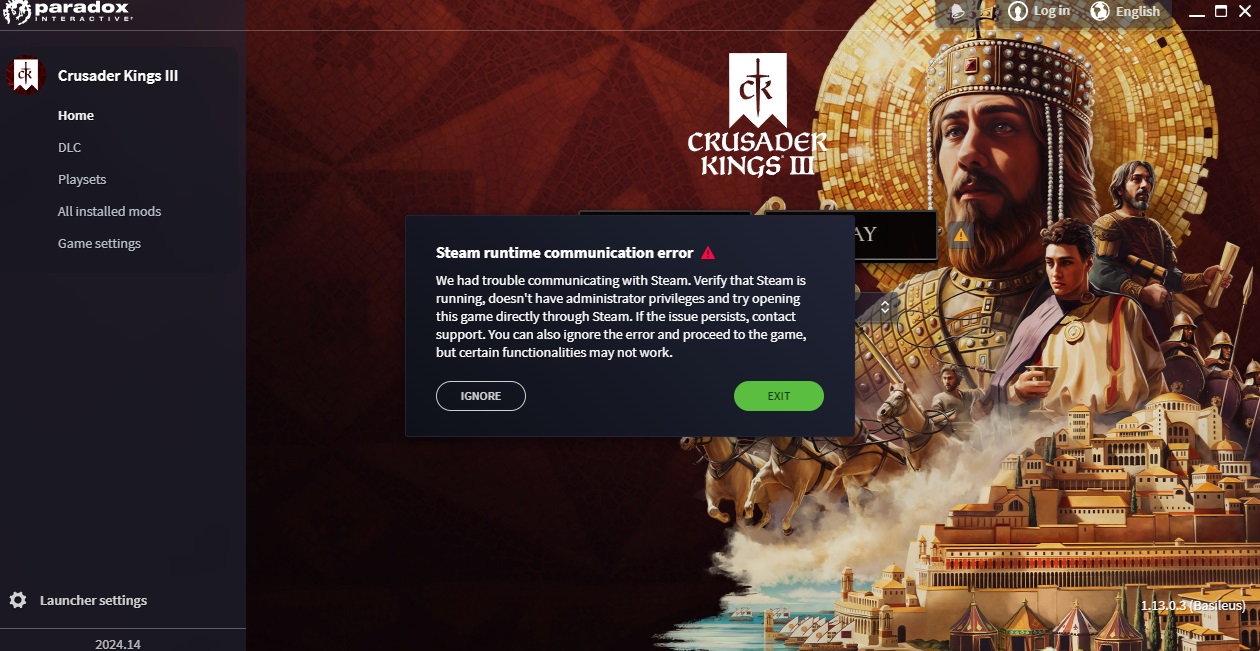 Confirmed - Steam Runtime Communication Error | Paradox Interactive Forums
