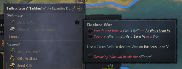 I cannot declare war on ally | Paradox Interactive Forums