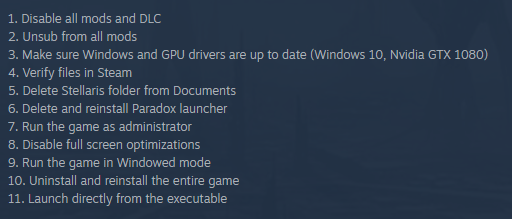 My Stellaris Crashes on launch. | Paradox Interactive Forums