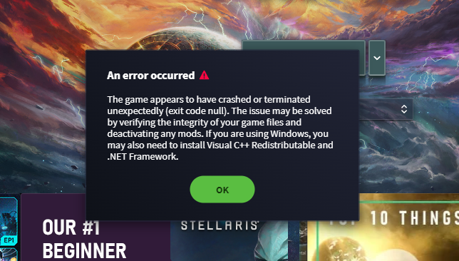 My Stellaris Crashes on launch. | Paradox Interactive Forums